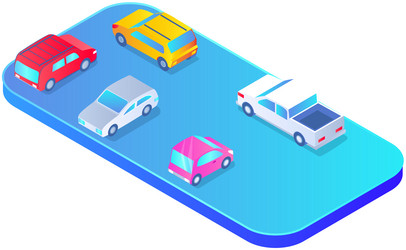 City car parking empty lots cartoon Royalty Free Vector