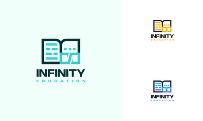 Infinity education logo designs concept loop Vector Image