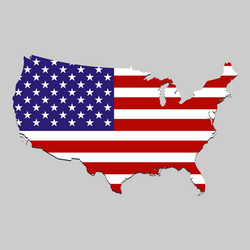 Map of usa with american flag texture Royalty Free Vector
