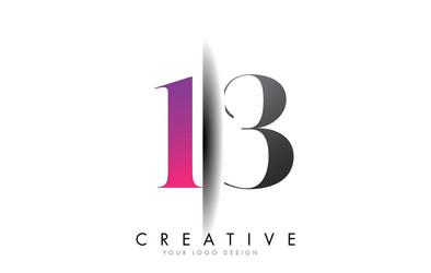 Colorful creative number 13 1 3 logo with leading Vector Image