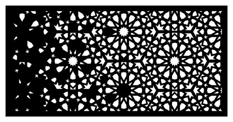 Arabic cnc panel laser cutting template Royalty Free Vector