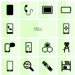 14 cell icons Royalty Free Vector Image - VectorStock