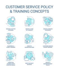 Customer service policy and training concept Vector Image