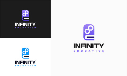 Infinity education logo designs concept loop Vector Image