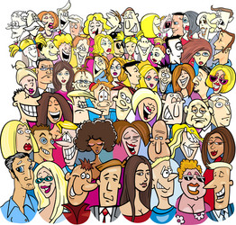 Cartoon Group of People Vector Images (over 130,000)