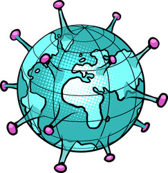 Planet earth is sick the epidemic influenza Vector Image