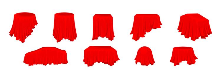 Red silk cloth or smooth fabric covering different