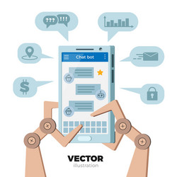 Chat bot ai white poster Royalty Free Vector Image