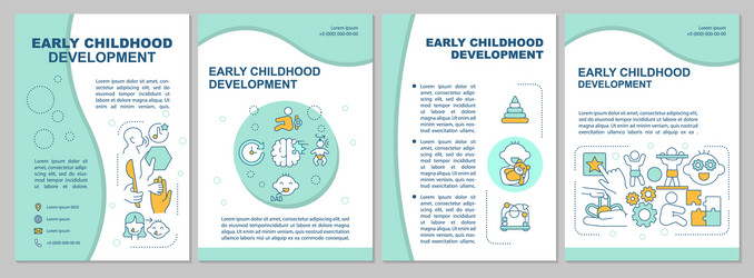 Developmental milestones brochure template Vector Image