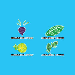 Healthy food logos Royalty Free Vector Image - VectorStock