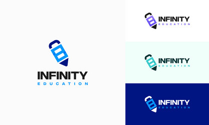 Infinity education logo designs concept loop Vector Image