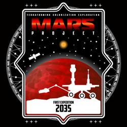 Mission to mars logo Royalty Free Vector Image