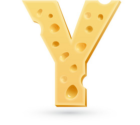 T cheese letter symbol isolated on white Vector Image