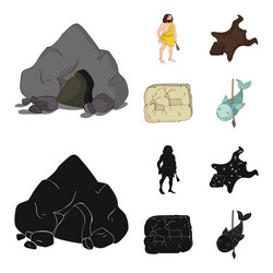 Ancient world stone age stone age set Royalty Free Vector