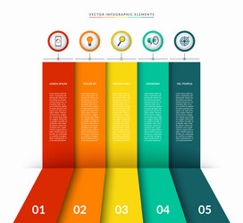 Infographic template 5 colored isometric columns Vector Image