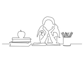 School isolated line drawing Royalty Free Vector Image