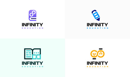 Infinity education logo designs concept loop Vector Image
