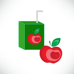 Apple juice packaging design template Royalty Free Vector