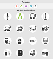Computer repair icon set Royalty Free Vector Image