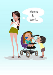 Digital funny comic cartoon Royalty Free Vector Image