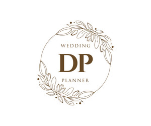 Dp initials letter wedding monogram logos Vector Image
