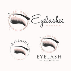 Eyelashes logo design for makeup beauty Royalty Free Vector