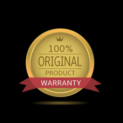 Genuine original product golden insignia medal Vector Image