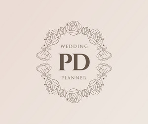 Pd initials letter wedding monogram logos Vector Image