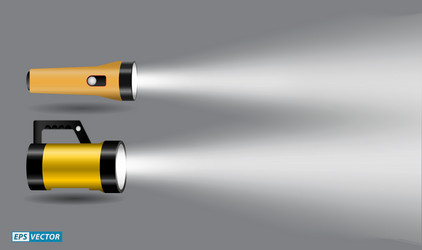 Flashlight set cartoon Royalty Free Vector Image
