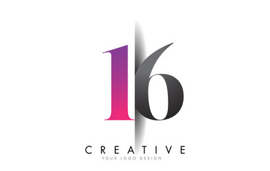 Colorful creative number 16 1 6 logo with leading Vector Image