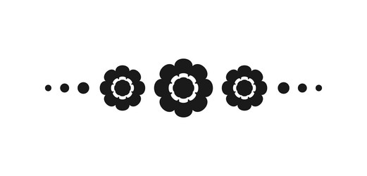 Cute floral page divider doodle simple flower Vector Image