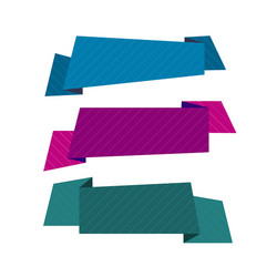 Ribbons with pink and blue gradient background Vector Image