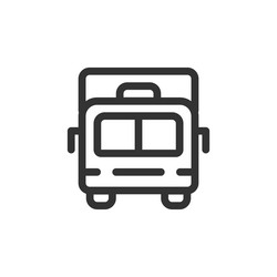 Tram front view outline style icon Royalty Free Vector Image