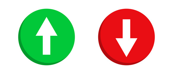 Uptrend and downtrend arrow icon set Royalty Free Vector