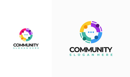 Colorful people community logo template designs Vector Image