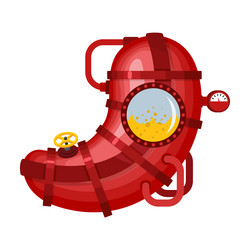 Metal esophagus and rectum robot human anatomy Vector Image