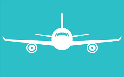 Airplane icon front view flying aircraft Vector Image