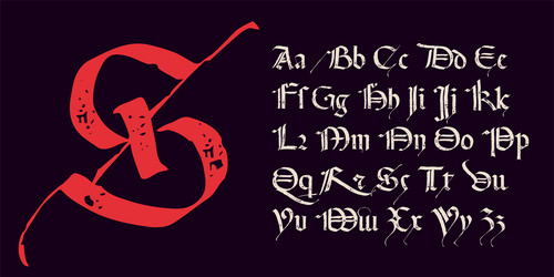 Gothic Style Letter H Logo Calligraphy Uppercase Vector Image