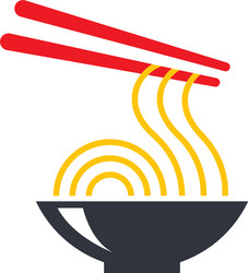 Hot noodle logo icon Royalty Free Vector Image