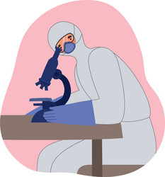 Doctor with microscope Royalty Free Vector Image