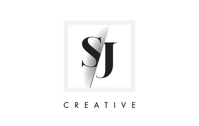 Letter j logo inside a triangle with creative cut Vector Image