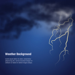 Realistic lightning thunder storm electricity Vector Image
