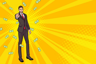 Surprise business man successful and shocking Vector Image