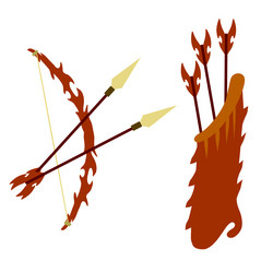 Bow and arrow taut bowstring fantastic weapons Vector Image
