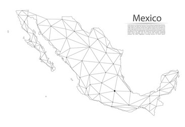 Map mexico connection low-poly image Royalty Free Vector
