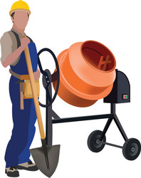 Person in work suit with work tool Royalty Free Vector Image