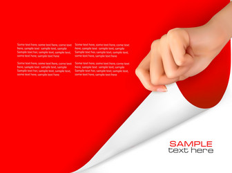 Hand with red background Royalty Free Vector Image
