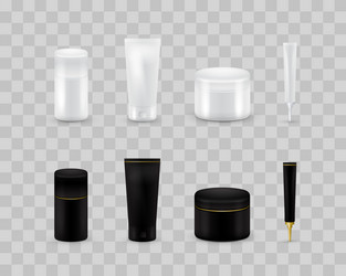 Blank cosmetic package collection set isolated Vector Image