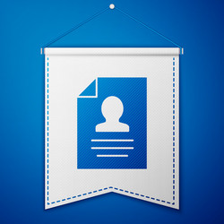 Blue resume icon isolated on background cv Vector Image