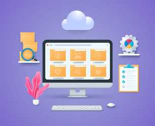 Electronic file organization 3d concept Royalty Free Vector